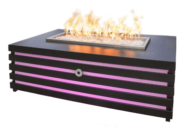 The Outdoor Plus 60 Inch Amina Powder Coated Steel Gas Fire Pit with ...