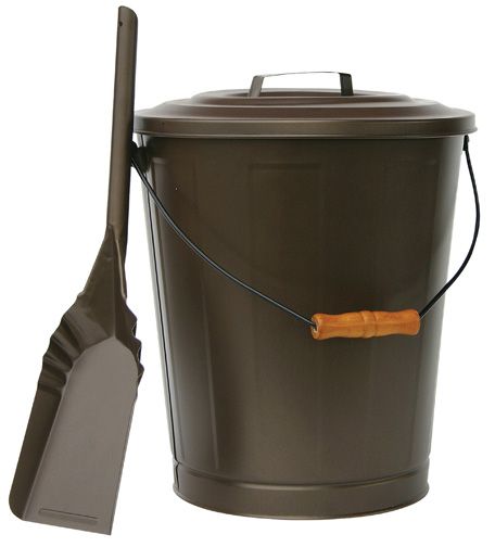 UniFlame Bronze Ash Bin with Lid and Shovel