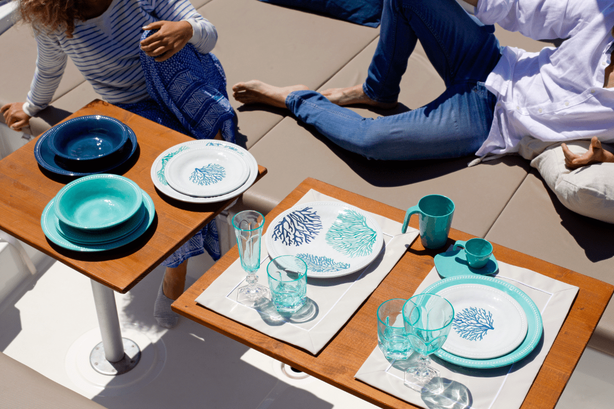 Aqua Coral Dinner Plate S/6 - Ocean Offerings