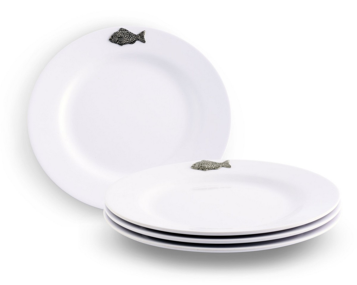 Fish Melamine Lunch Plates S/4 - Ocean Offerings