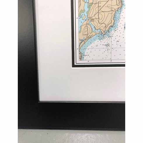 Framed Boston Harbor Nautical Chart - Ocean Offerings