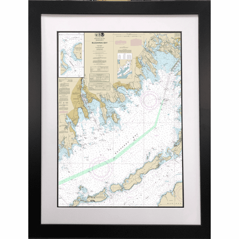 Framed Buzzards Bay Nautical Chart - Ocean Offerings