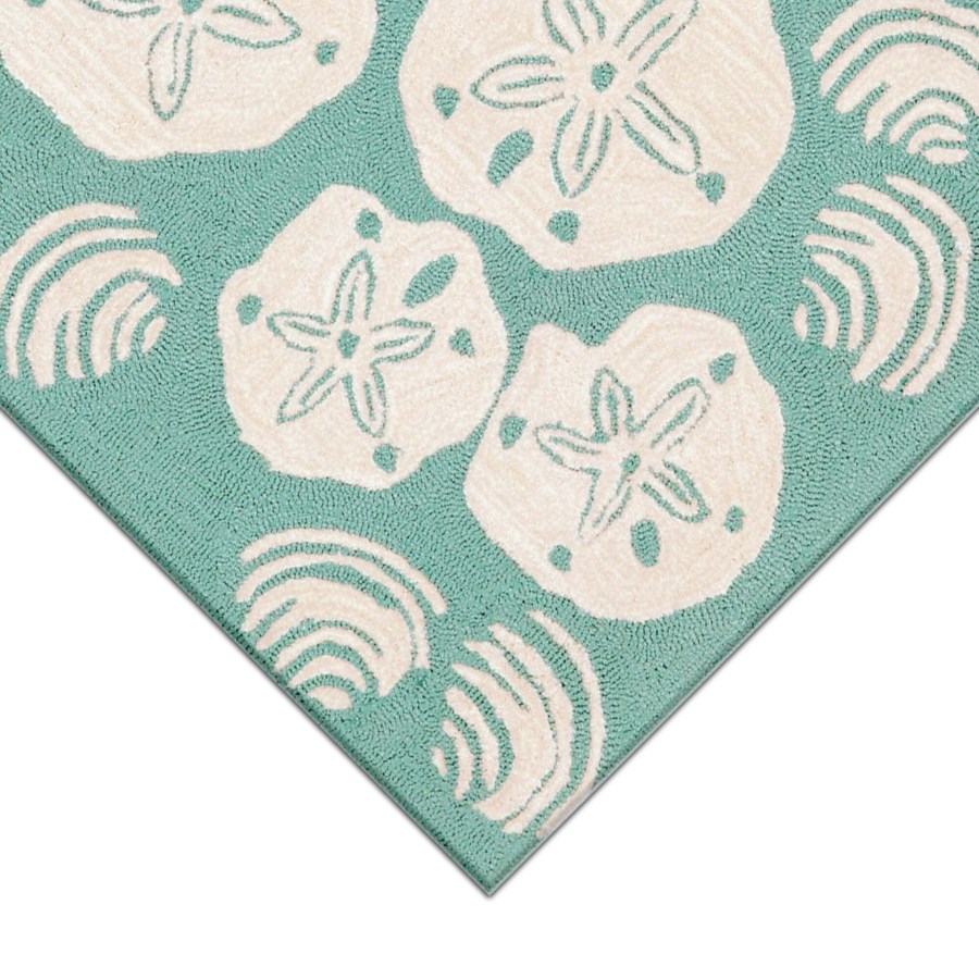Frontporch Shell Toss Aqua Rug - Ocean Offerings