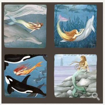 Mermaids Seatails Coasters - Ocean Offerings