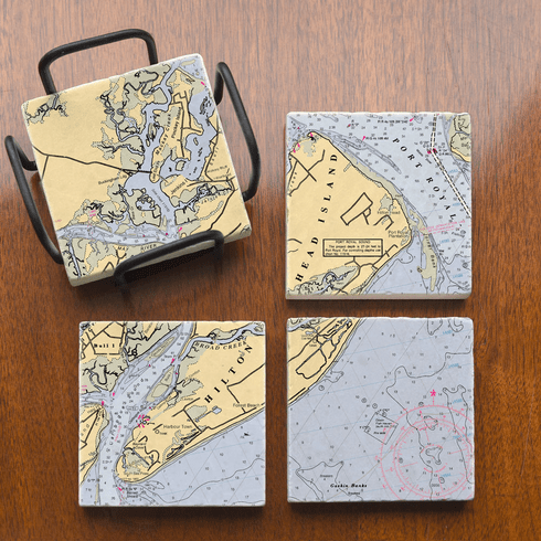 Nautical Chart Coasters - Ocean Offerings