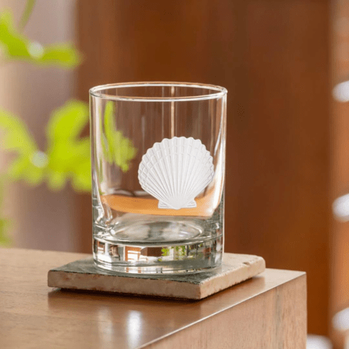 Scallop Shell Double Old Fashioned Glass - Ocean Offerings