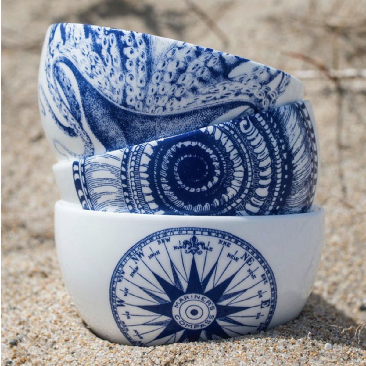 Shells Blue Snack Bowls - Ocean