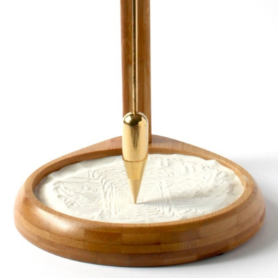 Small 13" Traditional Natural Wood Sand Pendulum - Ocean Offerings