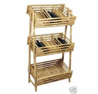 Bamboo display shelf store