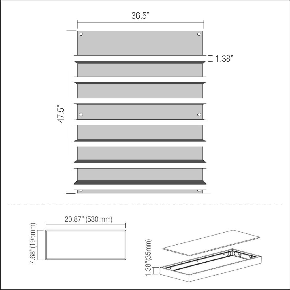 DWL31-90 Top LED Optical Display Shelves