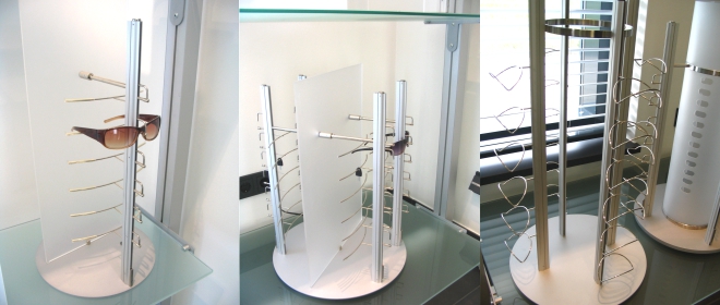 Optical Displays and Eyeglass Racks for Countertop Eyeglass Displays