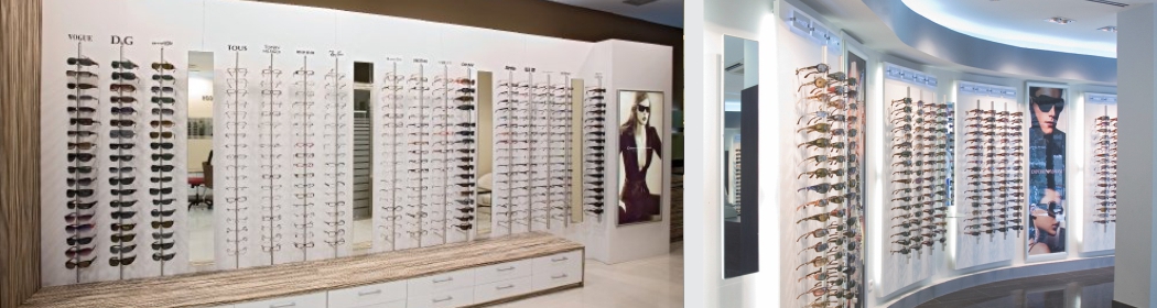 Wall Mount Mirrors for Optical Frame Displays