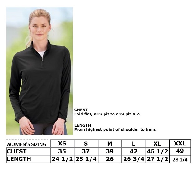 PERFORMANCE 1/4 ZIP PULLOVER - WOMEN'S SIZING