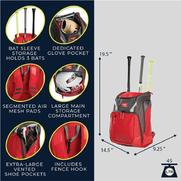RAWLINGS BAT BACK PACK
