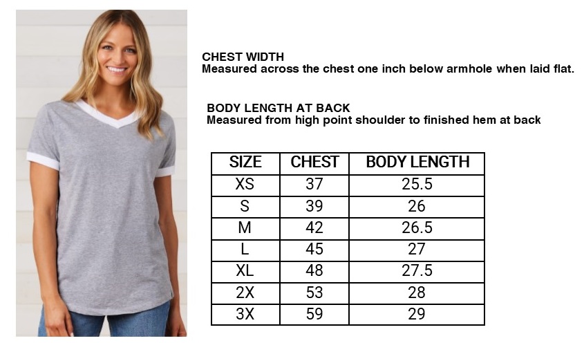WOMEN'S V-NECK RINGER T-SHIRT