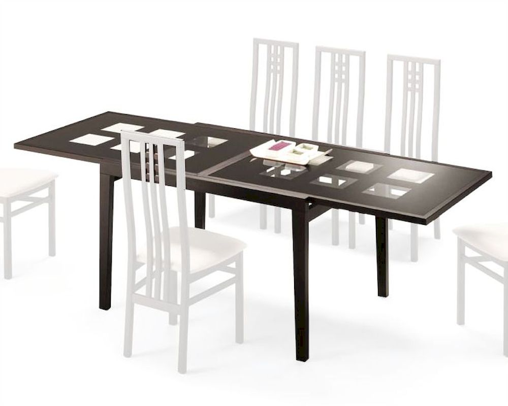 47in Expandable Dining Table Paloma w/ Frosted Glass Top Italy 33D102