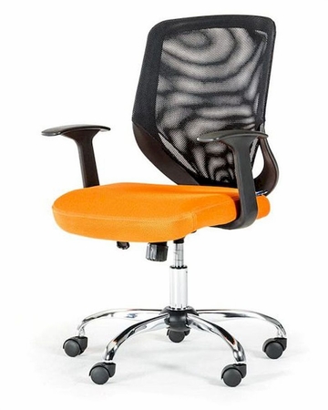 Black and Orange Mesh Office Chair in Modern Style 44FW95