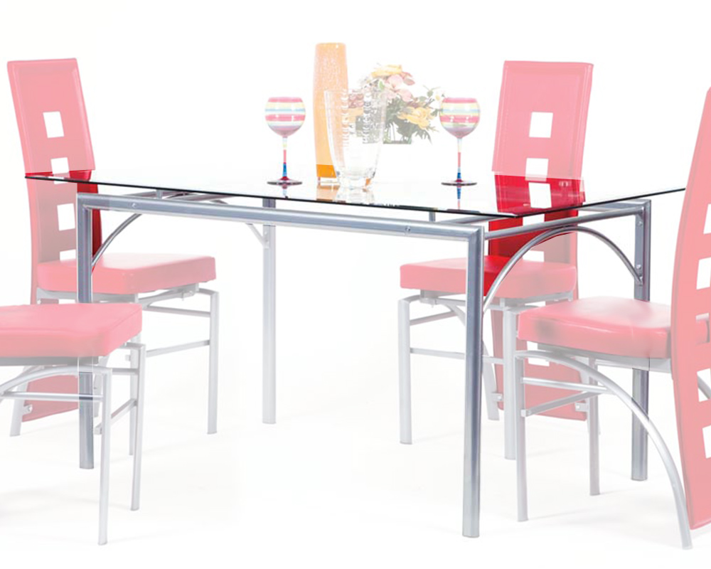Clear Glass Top Dining Table Kathie by Acme Furniture AC70740