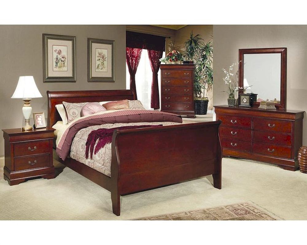 Coaster Louis Philippe Bedroom Set in Cherry CO-200431Set