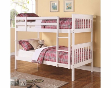 Coaster Bunks Twin Over Twin Bunk Bed in White CO-460244