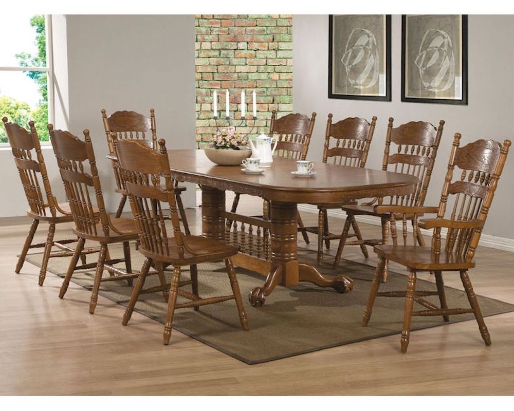 Coaster Dining Set w/ Oval Trestle Table Brooks CO-104271Set