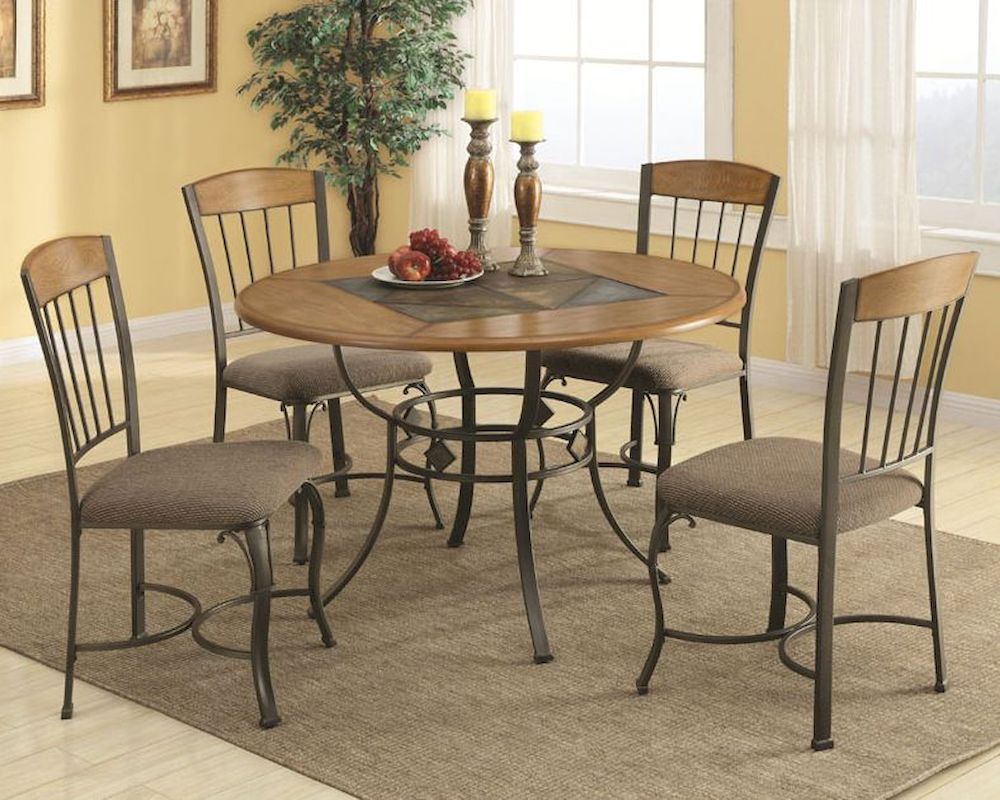 Coaster Dining Table Set w/ Metal Legs and Wood Top CO-120771Set