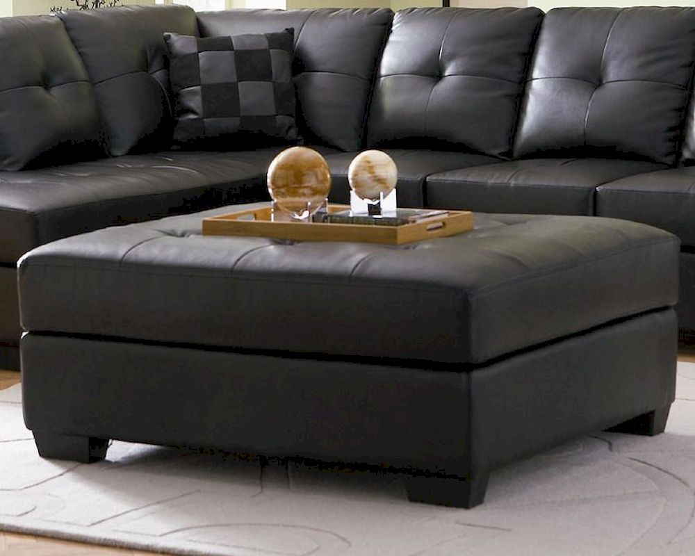 Coaster Leather Cocktail Ottoman w/ Wood Feet Darie CO-5006-OT