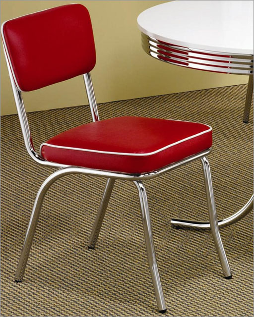 Coaster Round Dining Table & Upholstered Chairs Cleveland CO-2388Set