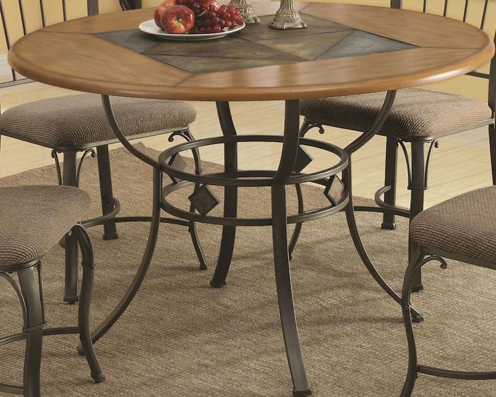 Coaster Round Dining Table w/ Metal Legs and Wood Top CO-120771