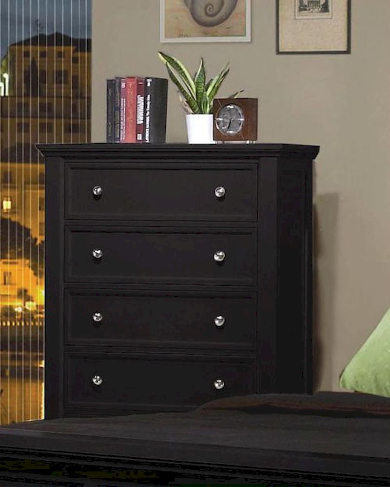 Coaster Sandy Beach 5 Drawer Chest in Black CO-201325