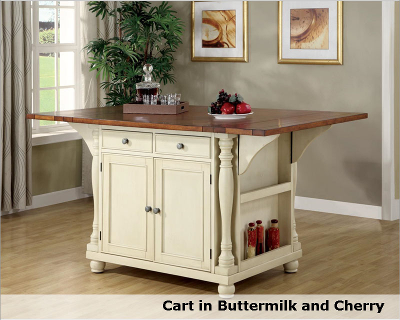 Coaster Two-Tone Kitchen Island Kitchen CArts CO-102270-71
