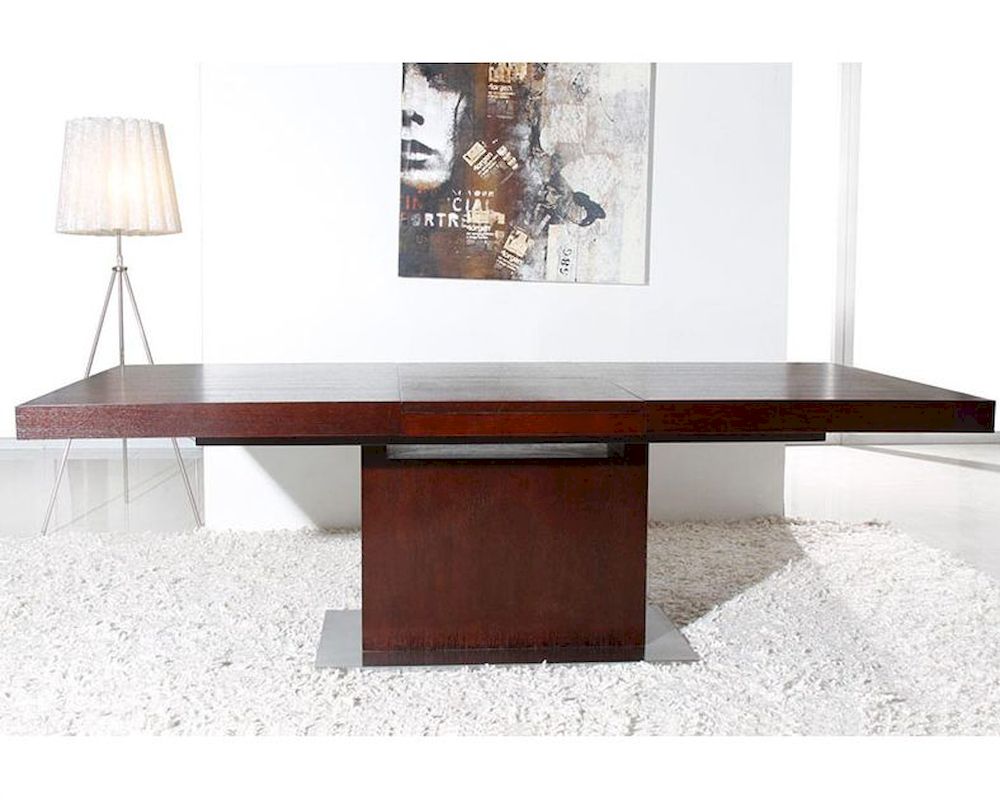 Contemporary Red Oak Extendable Dining Table 44D841XTRO