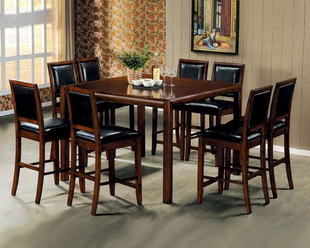Contemporary Counter Height Dining Room Set in Walnut - Coaster