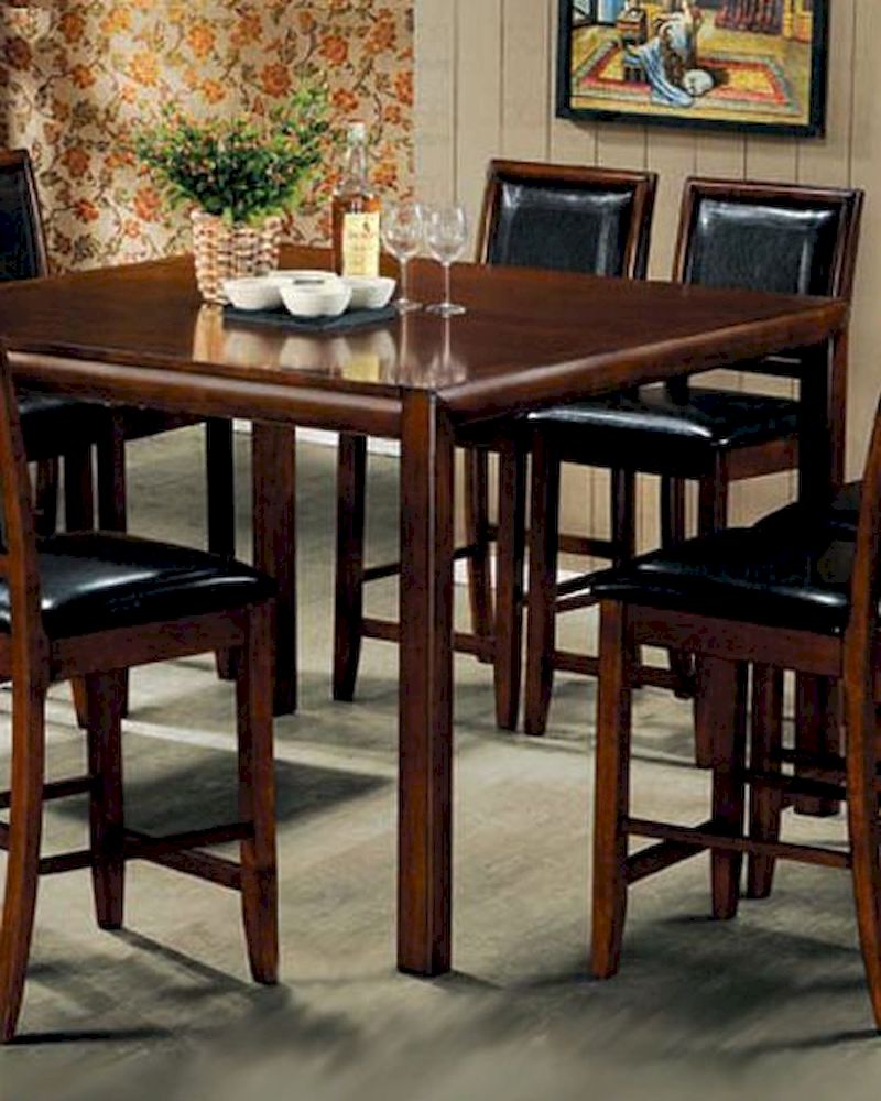 Contemporary Counter Height Dining Table in Walnut - Coaster