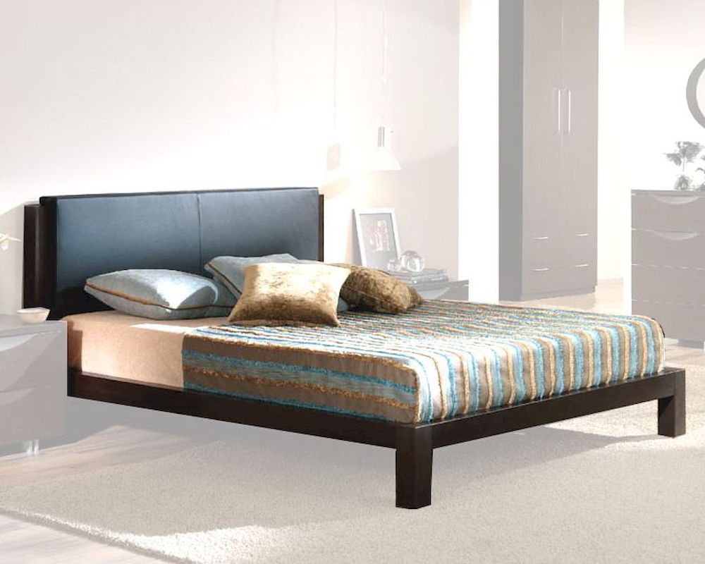 Dark Brown Platform Bed Marta Contemporary Style Made in Spain 33B292
