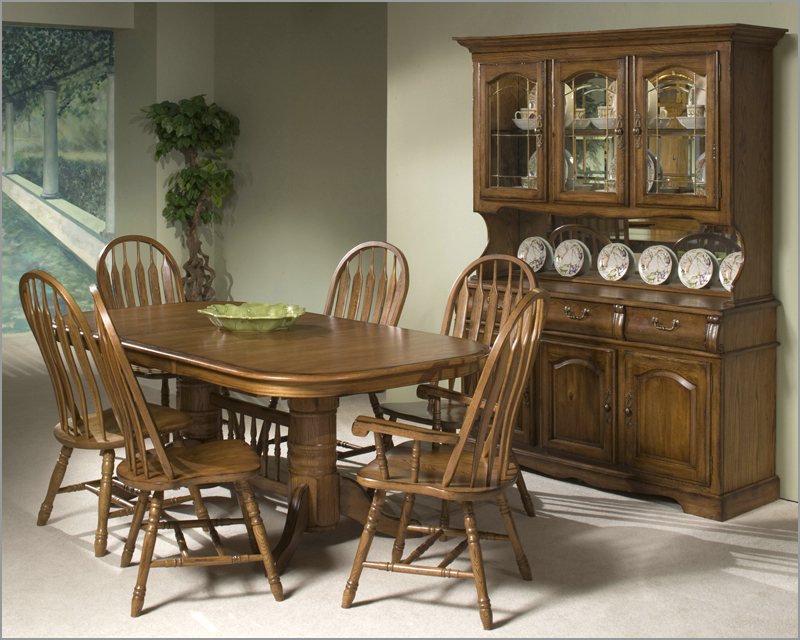 Intercon Solid Oak Trestle Dining Set Classic Oak INCOI4296SET