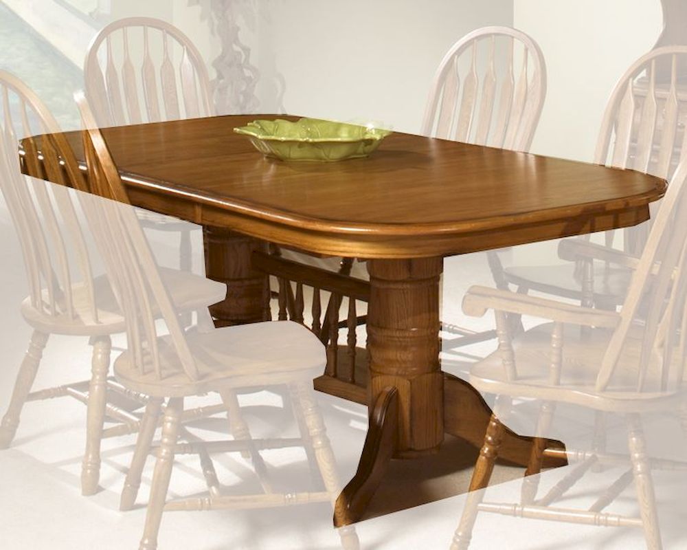 Intercon Solid Oak Trestle Dining Table Classic Oak INCOI4296TAB