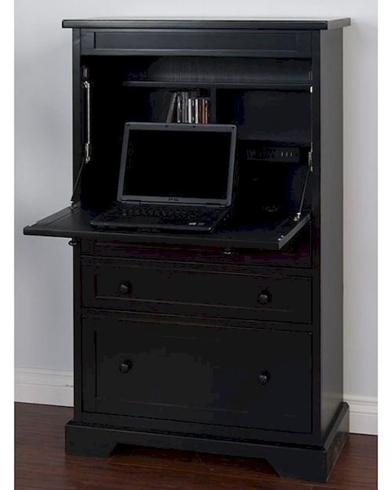 Laptop Armoire Vintage Black by Sunny Designs SU-2849VB