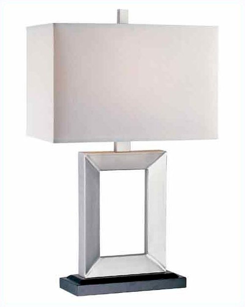 Lite Source in Silver Metal Table Lamp LS-20822SIL/WHT