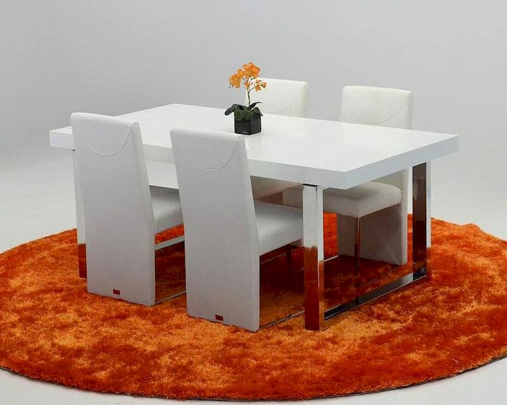 Maria Modern White Dining Set 44DAC803-255WSET