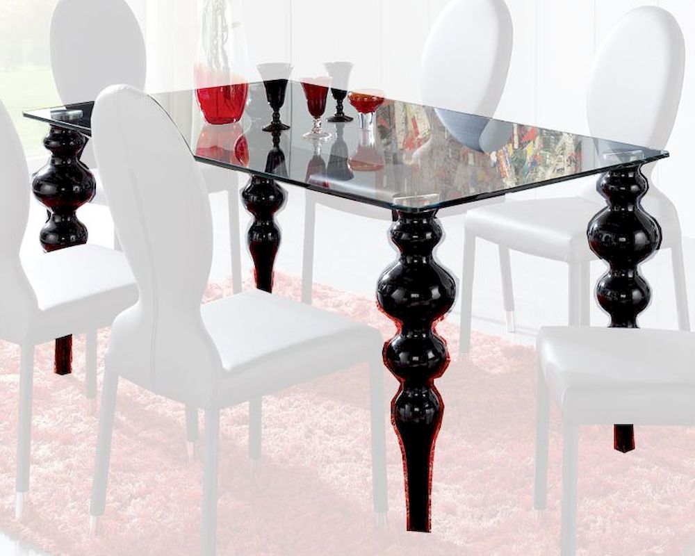 Modern Glass Top Dining Table European Design Made in Spain 33D222