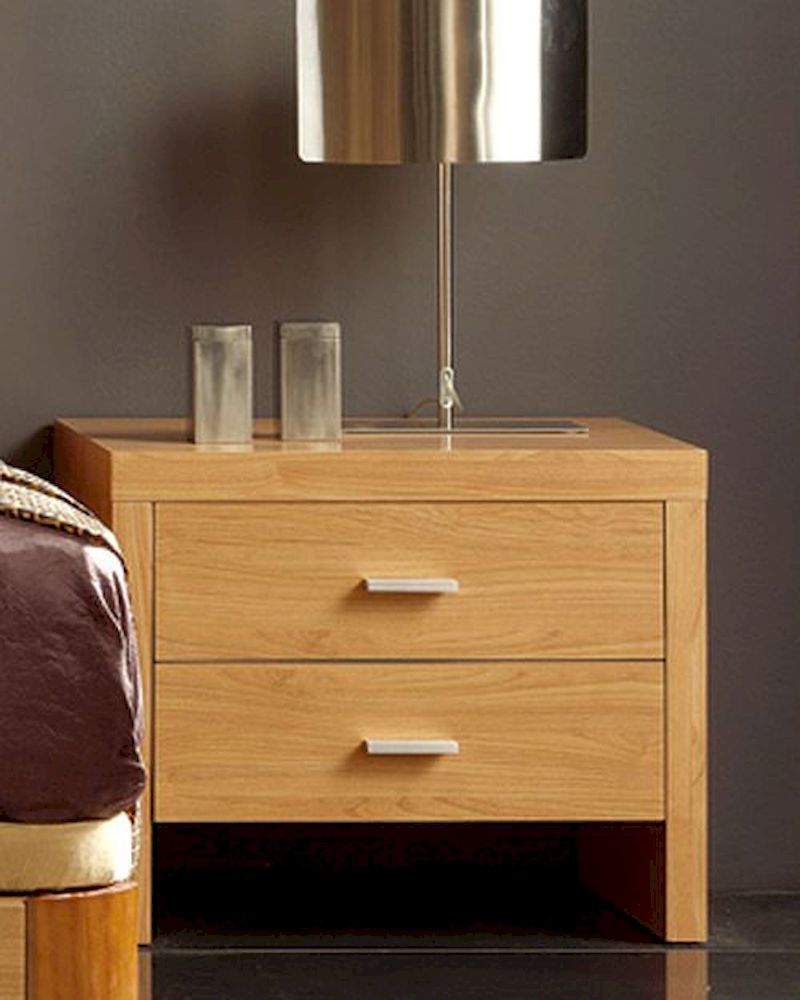 Modern Style Night Stand in Maple Finish Made in Spain 33B23
