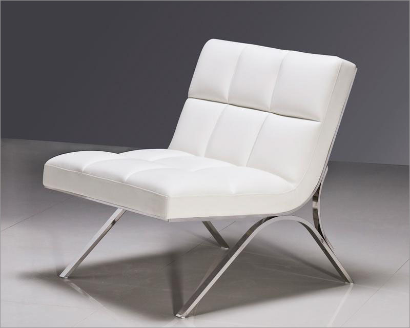 Modern Upholstered in White Leatherette Sofa Set 44F3085-SET