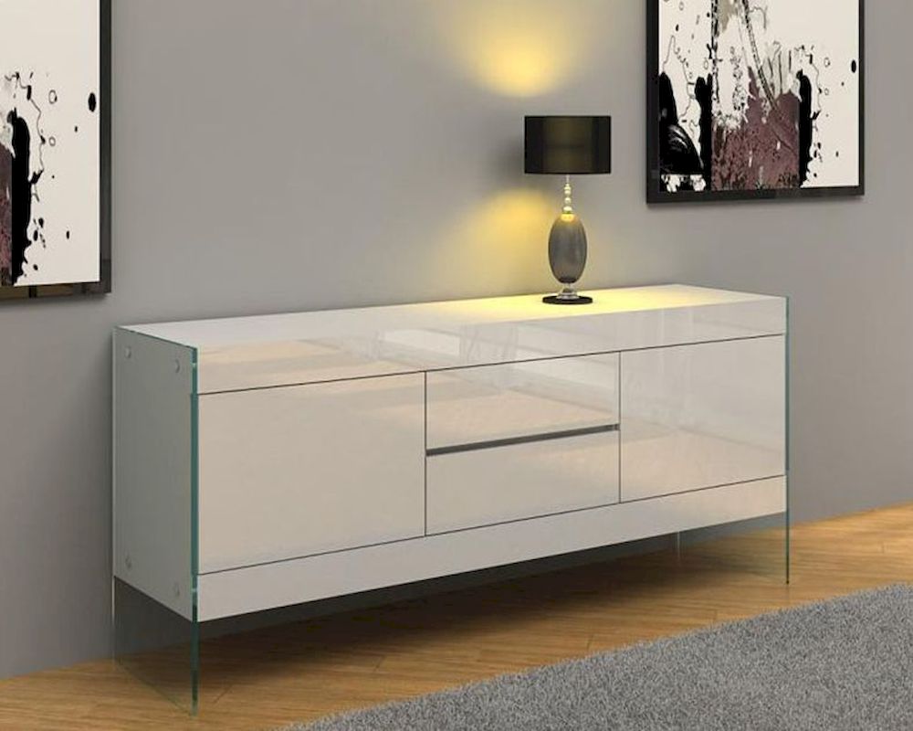 Modern White Floating Buffet 44DWHT-SB