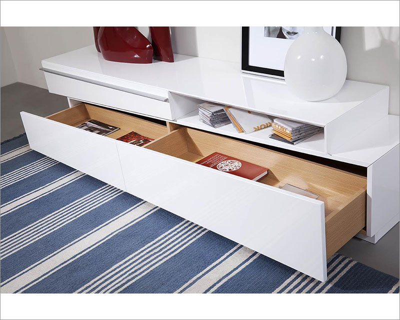 Modern White Gloss Lacquer TV Stand 44ENT068-WHT