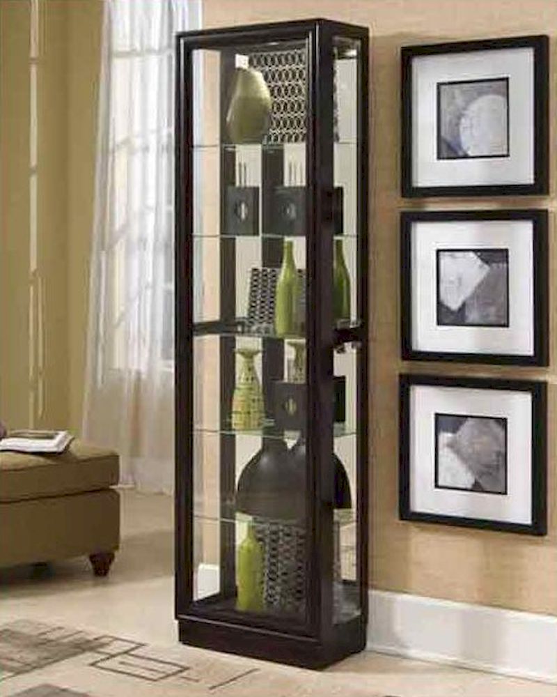 Pulaski Cabinet Curio in Dark Chocolate Cherry PF-21000
