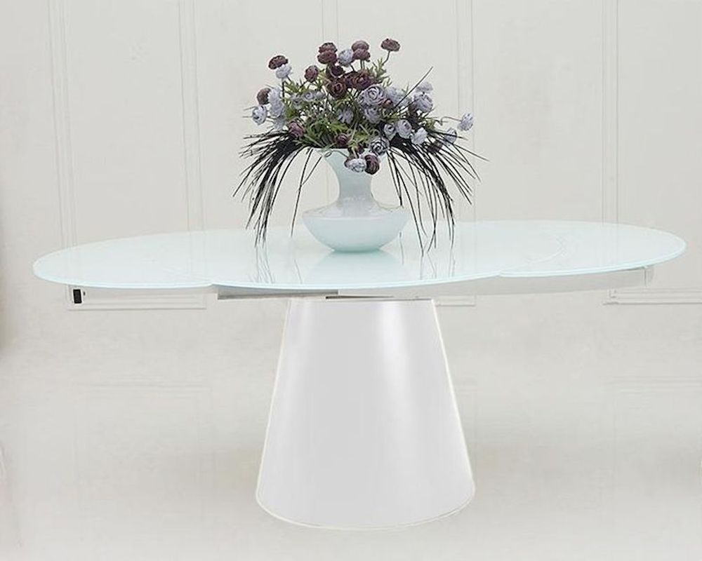 Round White Matt Dining Table in Modern Style 44D2609XT