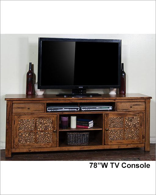 Rustic Oak TV Console Sedona by Sunny Designs SU-3484RB