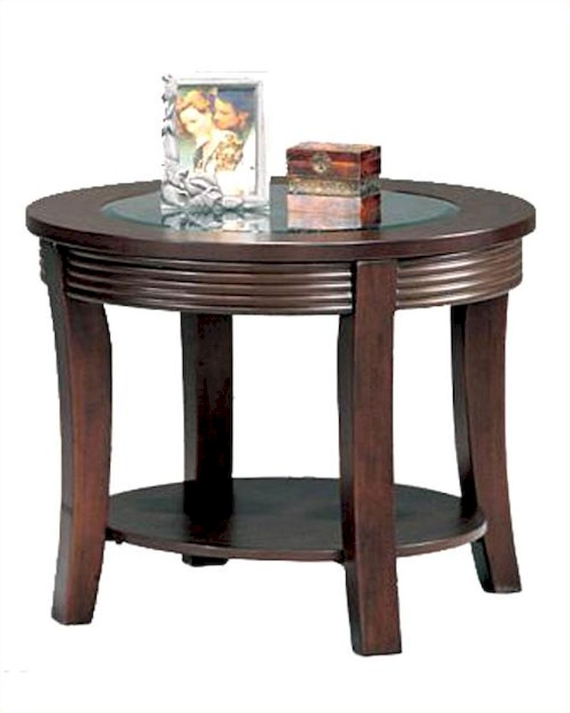 Simpson Round End Table with Glass Top CO5524