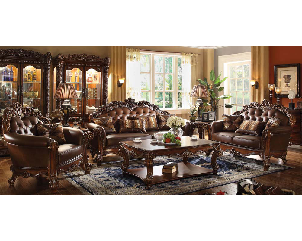 Traditional Sofa Set Vendome Cherry by Acme Furniture AC52001SET